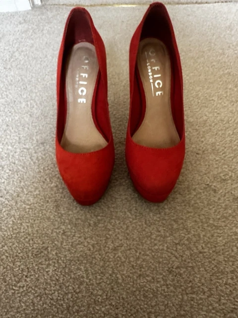 CORAL RED HIGH Heels £9.04 - PicClick UK