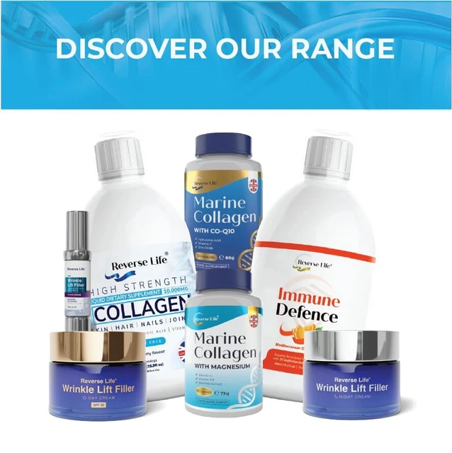 REVERSE LIFE MARINE Collagen Liquid Supplement Drink High-Strength 10 ...