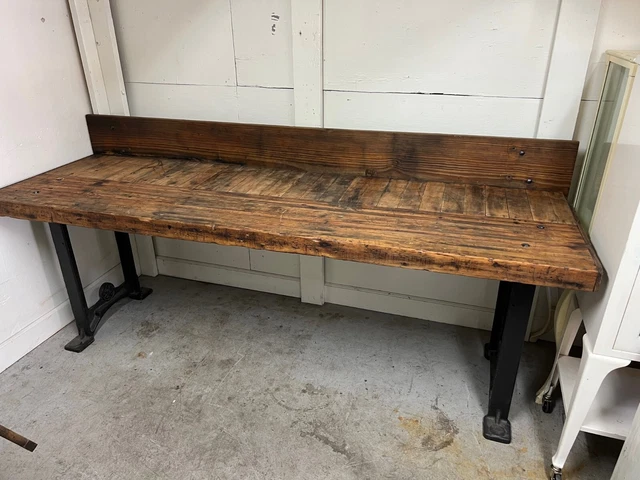 VINTAGE GENERAL ELECTRIC Workbench w/ Cast Iron Legs, Buyer to arrange ...