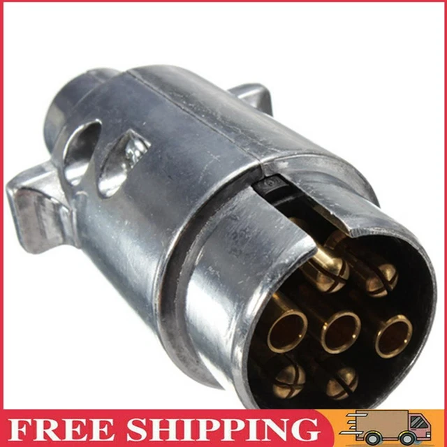 7 PIN PLUG Round Male Metal Caravan Trailer Truck Ute Automotive Parts ...