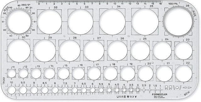 MARS 576 01 F Circle Template - Transparent (Pack of 1) $38.99 ...