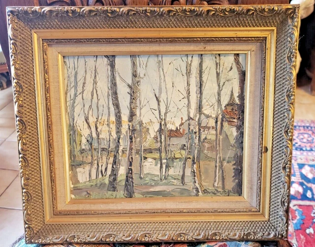 ANCIEN TABLEAU HUILE Sur Toile Signe Henri.andrepetit " Casseneuil " EUR 750,00 - PicClick FR
