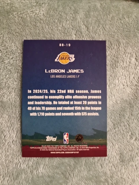 TOPPS NBA 2025/26 Lebron James 8-Bit Ballers - 8B-19 - Holofoil ...