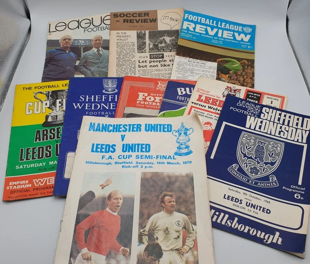 LEEDS UNITED VINTAGE Football Programmes 1960s - 70s Bundle Job Lot ...