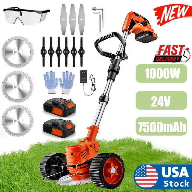 CORDLESS WEED EATER Electric Brush Cutter Lawn Edger Grass String ...