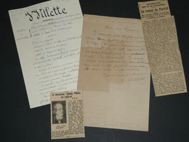 ADOLPHE LÉON WILLETTE - LETTRE AUTOGRAPHE SIGNÉE "L'Age d'Or", et ...