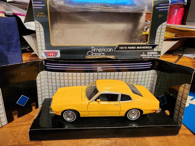 MOTOR MAX AMERICAN Classics 1974 Ford Maverick Die Cast Car Iob 1:24 ...