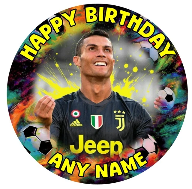 7.5& PERSONALISED CRISTIANO Ronaldo Birthday Cake Topper Edible Icing ...