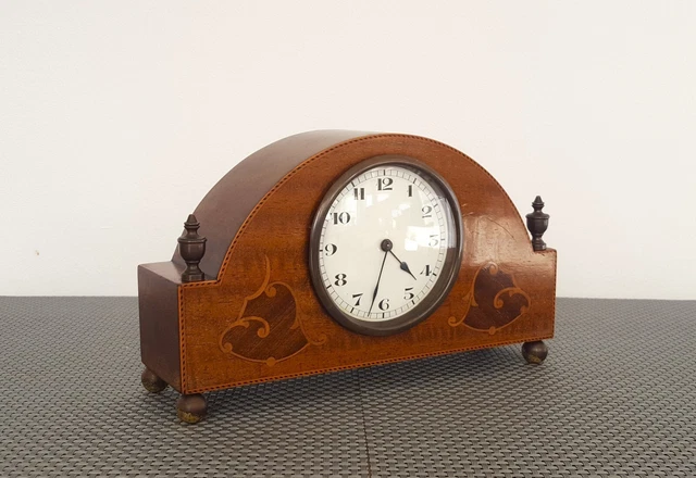 ANTIQUE - EDWARDIAN inlaid mantel clock. Swiss Made. 8 day. Running £49 ...