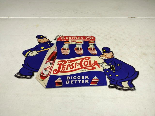 VINTAGE PEPSI-COLA BIGGER Better Cops Pepsi Pete Cardboard Store ...