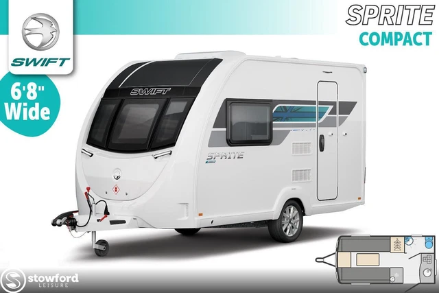 SWIFT SPRITE COMPACT, NEW, 2023, Lightweight Touring Caravan £20,695.00 ...