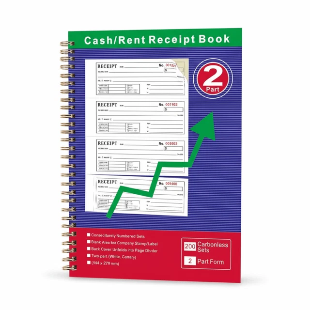 TWO-PART MONEY RECEIPT Book Duplicate Copies Trade Documents Financial ...