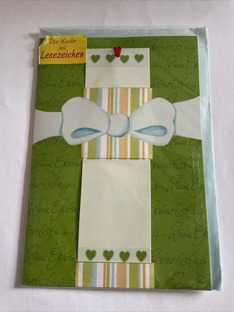 GLÜCKWUNSCHKARTE ZUM GEBURTSTAG Karte Mit Umschlag Karten Mit Lesezeichen Glück EUR 1,00 ...