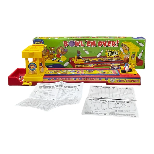 VINTAGE BOWL 'EM OVER GAME CHAD VALLEY BOWLING TABLETOP GAME Complete ...