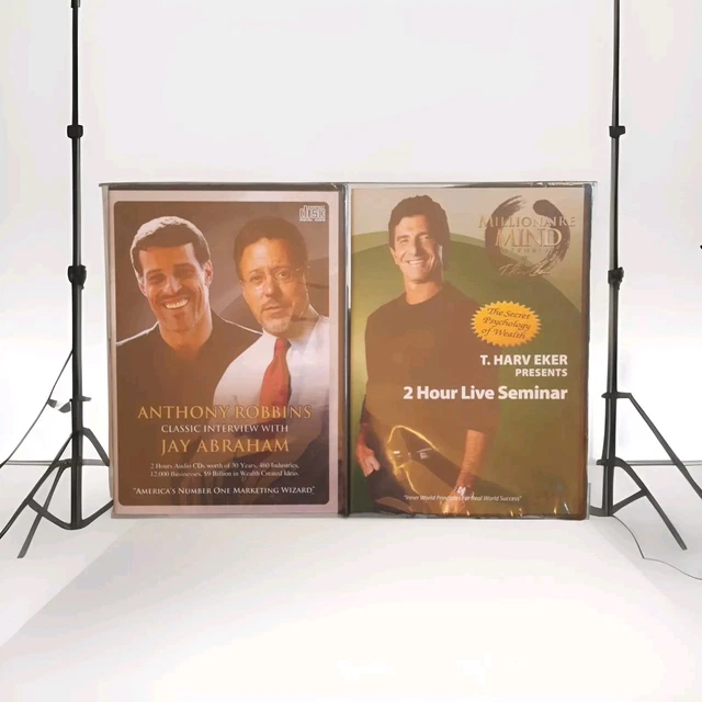 2 NEW SEALED Anthony Robbins Classic Interview Jay Abraham + T. Eker ...