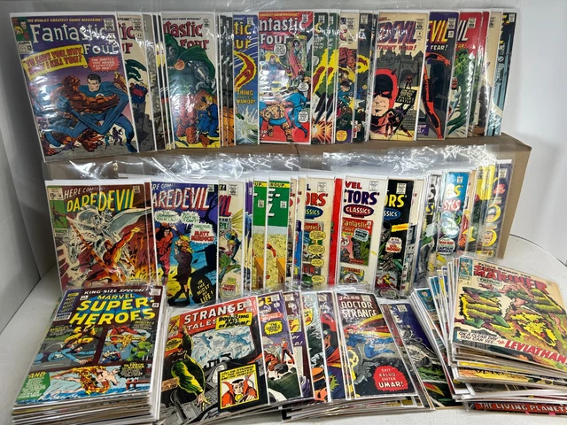 PAQUET MARVEL COMICS ANNÉES 60 FANTASTIQUE QUATRE, PLUS 147 BKS, FEW ...