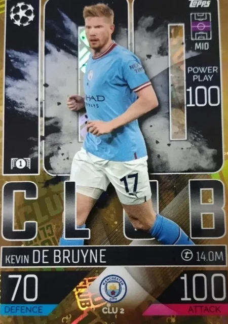 MATCH ATTAX EXTRA 2023 Kevin De Bruyne 100 HUNDRED Club Card #CLU2 £3. ...