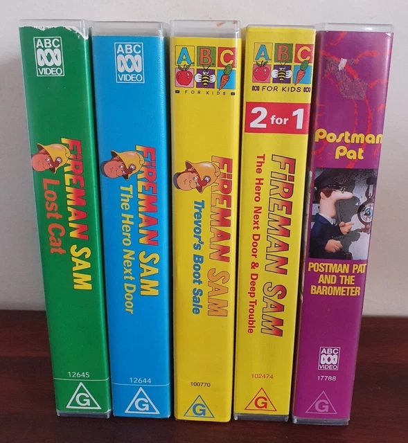 VINTAGE COLLECTABLE FIREMAN Sam & Postman Pat VHS Tapes ABC Kids Video ...