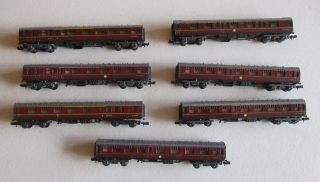 MINITRIX MK1 COACHES - Maroon Livery X 7 (Un Boxed) £50.00 - PicClick UK
