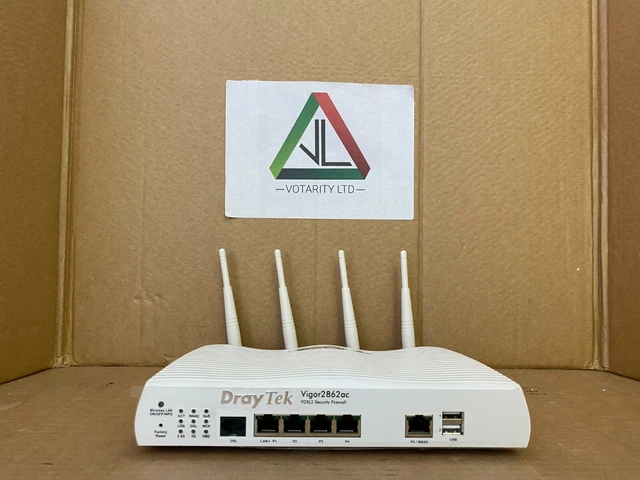 DRAYTEK VIGOR2862AC VDSL2 Wireless Security Firewall Router & Antennas ...