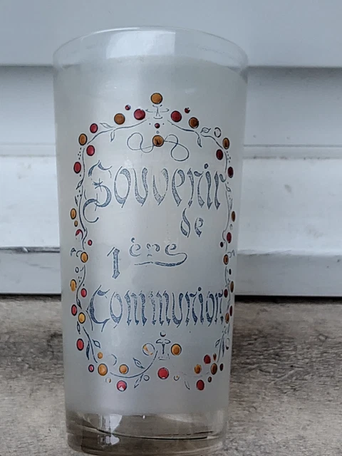 ANCIEN VERRE ÉMAILLÉ souvenir de première communion EUR 9,00 - PicClick FR