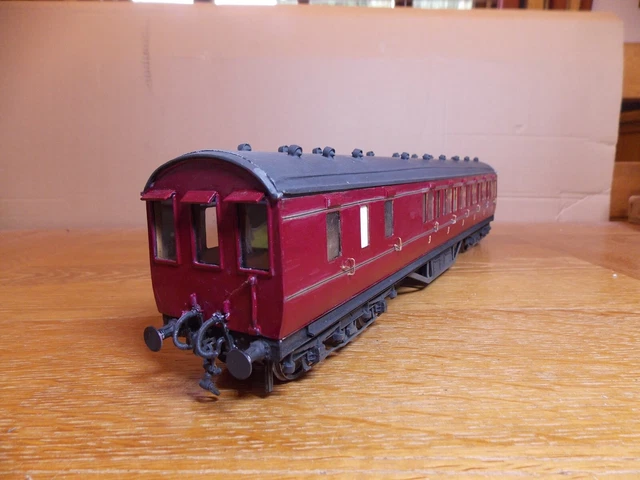 KIT BUILT LMS SUBURBAN PUSH PULL ALL 3rd COACH in LMS Red Livery. O ...