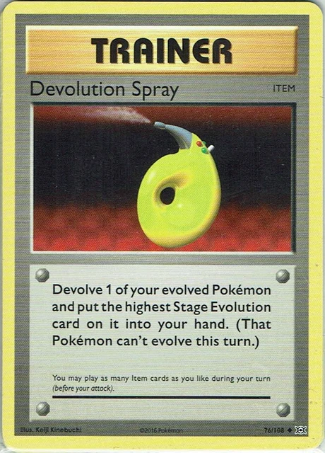 POKEMON MAPPA TCG XY Evolution No. 76/108 Devolution Spray Inglese EUR 1,00 - PicClick FR