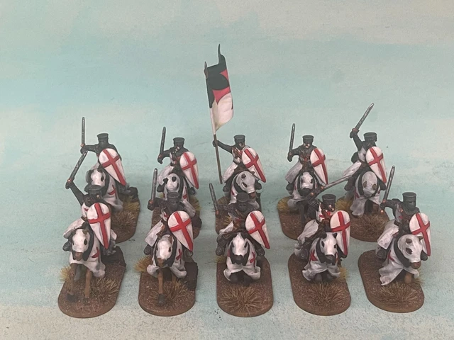 28MM CRUSADES MEDIEVAL Templar Knights Cavalry Perry Miniatures Lot 1 £ ...