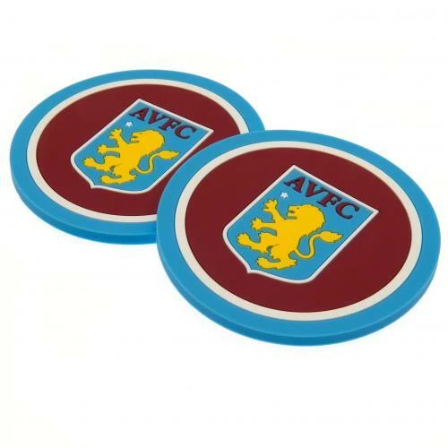 ASTON VILLA FC Club Crest 2Pk Coaster Set - Official Football Gift ...