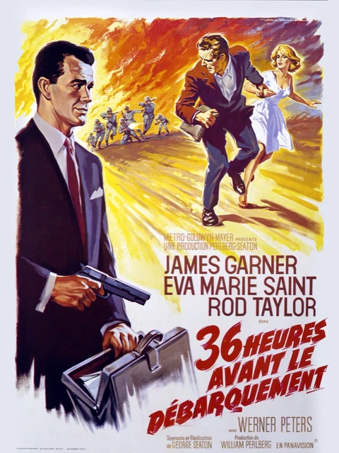 36 HEURES AVANT LE DEBARQUEMENT, J.GARNER, Repro affiche cinéma (60X80 ...