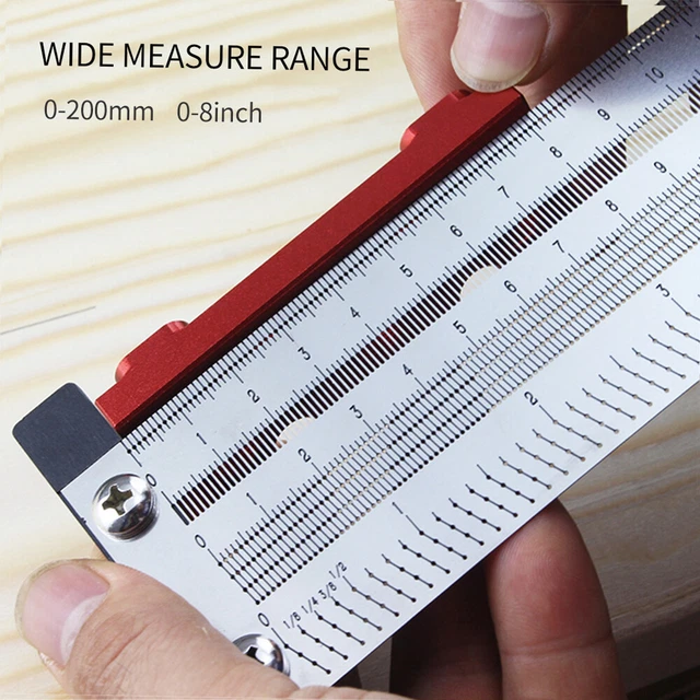 PRECISION MARKING T Ruler, Woodworking Stainless Scribing T type Hole ...