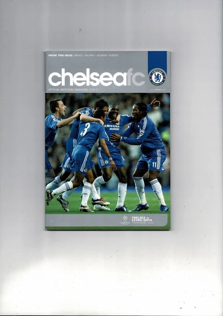 CHELSEA V LEVSKI Sofia Champions League Football Programme + Ticket ...