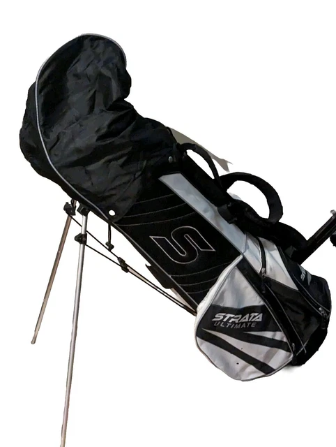 STRATA ULTIMATE GOLF Clubs Set Men 12 Iron Mix Cover Stands Black White ...