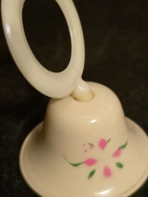 VINTAGE BABY RATTLE Celluloid Plastc Bell Shaped old 40's VERY NICE $12 ...