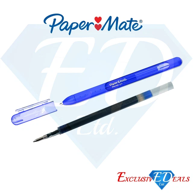 PAPER MATE INKJOY Gelstift 0,7 mm + blaue Minen griffige Schule Büro ...