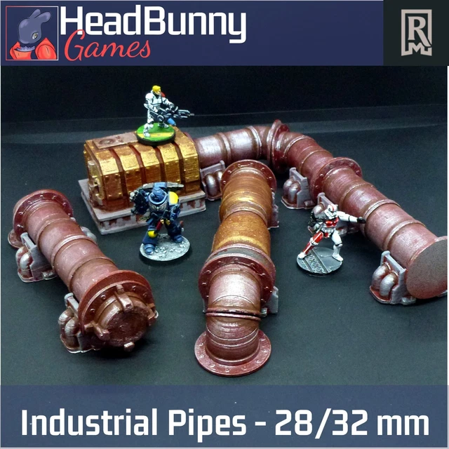 INDUSTRIAL PIPEWORK SET - sci-fi terrain 28mm 32mm - Tabletop wargame ...