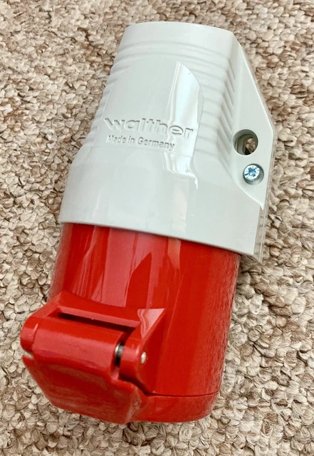 WALTHER 32A 5 Pin Red 415V 3 Phase Wall Mounted Socket Wall Socket IP44 ...
