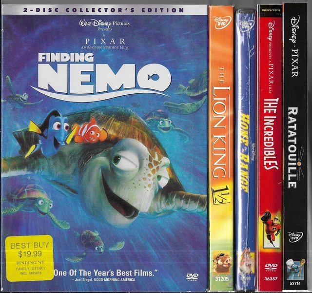 LOT 5 DISNEY DVD Finding Nemo The Incredibles Ratatouille Home On the ...