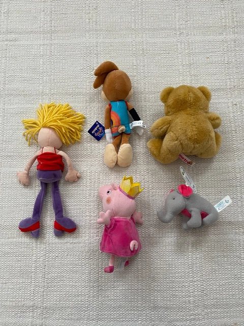 ANIMAL SOFT TOY Bundle x5 - Peppa Pig, Bang on the Door Doll, Space Jam ...