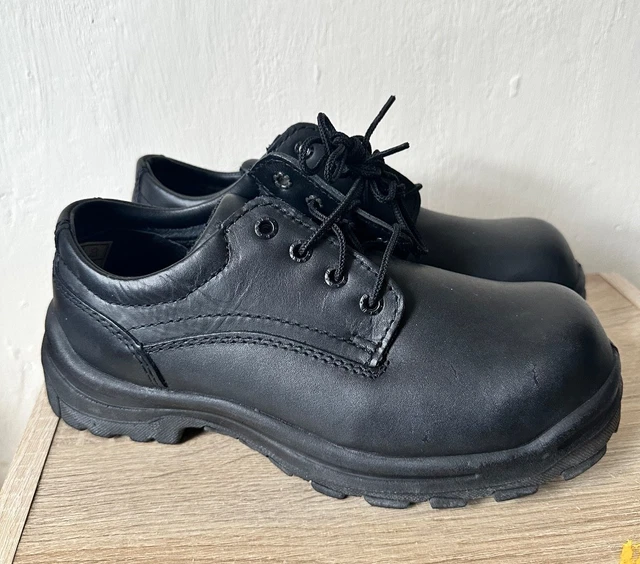 MENS BLACK LEATHER Red Wing safety shoes, Steel toe cap work shoes. £26 ...
