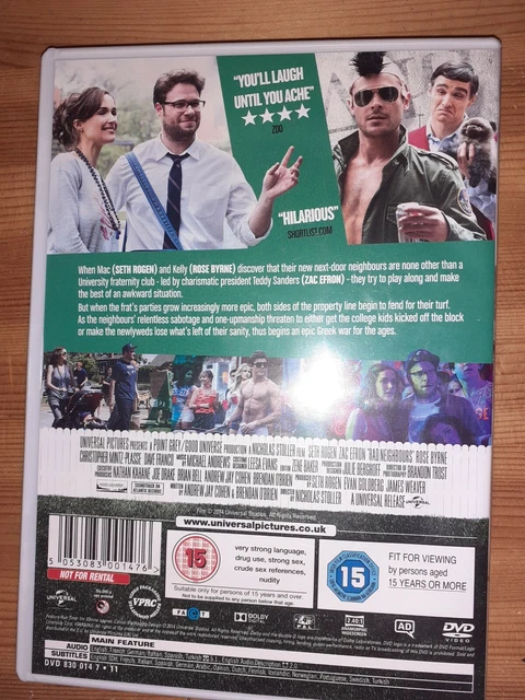 BAD NEIGHBOURS DVD 2014 starring Seth Rogan and Zac Efron EUR 1,39 ...