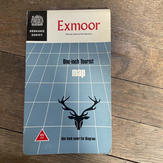 VINTAGE 1967 OS tourist map of Exmoor EUR 5,31 - PicClick IT