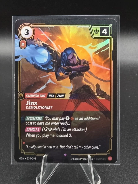 LEAGUE OF LEGENDS Riftbound Origins Jinx Demolitionist Rare 030/298 £2. ...