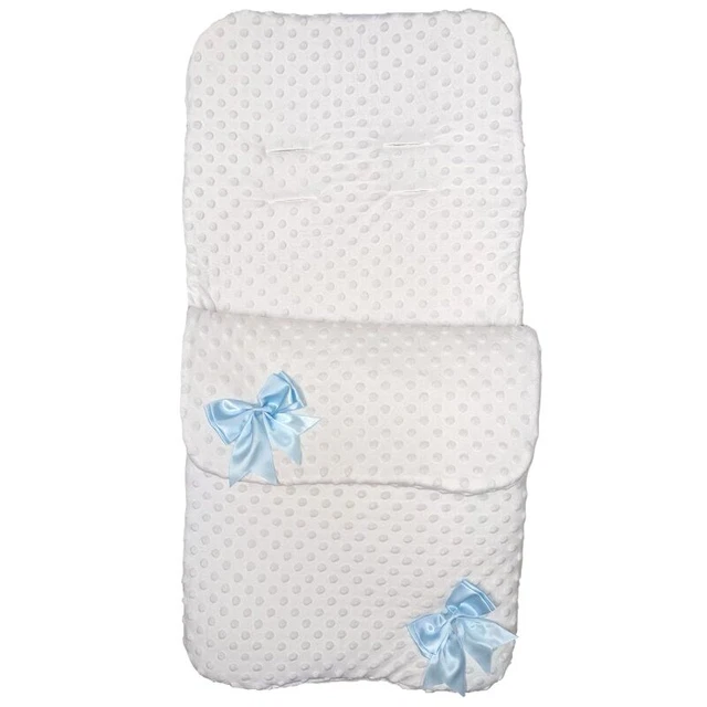 BABY BUGGY PUSHCHAIR Footmuff Cosy Toes Dimple Bubble White with Blue ...