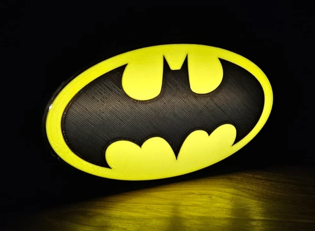 BATMAN LED LIGHTBOX 3D Printed Night Light | Superhero Room Decor | USB ...
