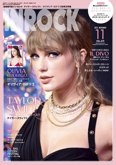 Inrock Nov 2023 Taylor Swift Olivia Rodorigo Maneskin Magazine Japonais