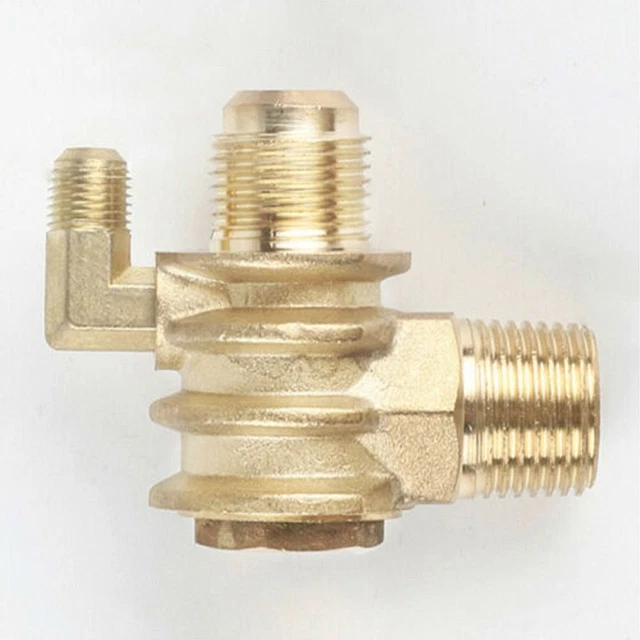 AIR COMPRESSOR 3-PORT Brass Male Threaded Check Valve Connector Tool ...