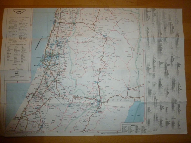 ANTIKE LANDKARTE ISRAEL 1968 Road Map 1:200 000 Englisch EUR 5,00 ...
