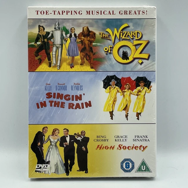 THE WIZARD OF Oz, Singing In The Rain, High Society [DVD] 3 Films • New ...