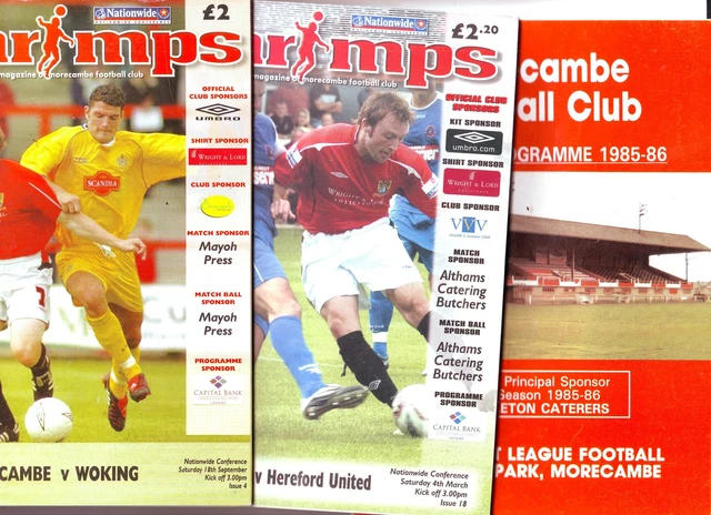 MORECAMBE V YORK City 19 Nov 1985, Woking 18 Sept 2004, Hereford Utd 4 ...